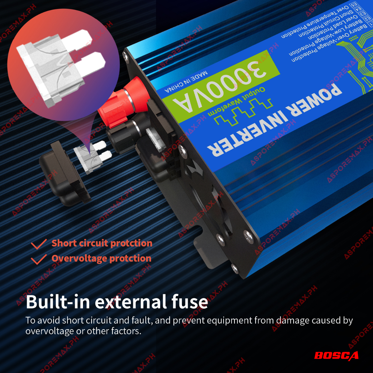 BOSCA Solar Power Inverter W/LED Display Modified Inverter DC12V To AC ...