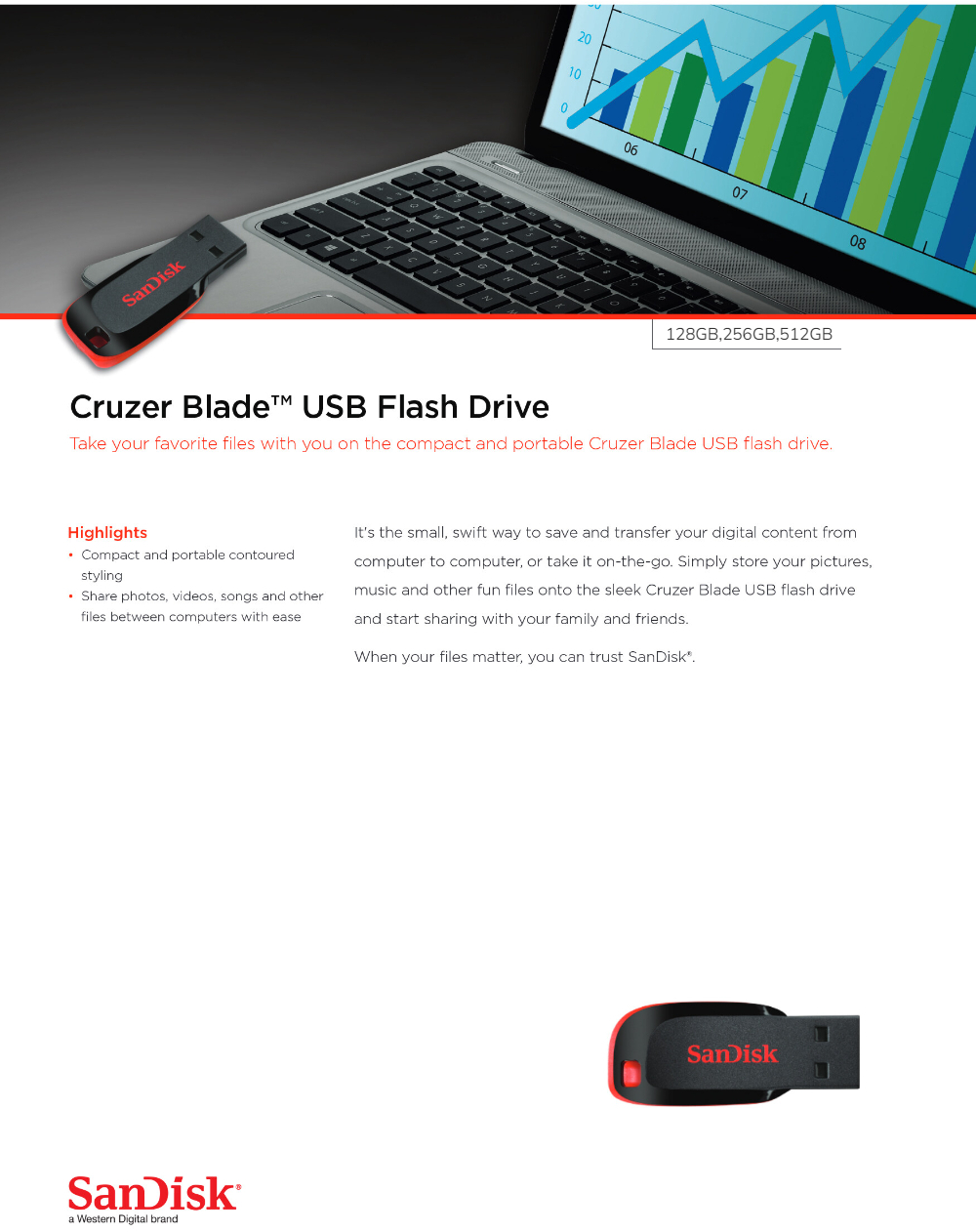 Sandisk Cruzer Blade 128GB/256GB/512GB USB 2.0 Flash Drive | Shopee ...