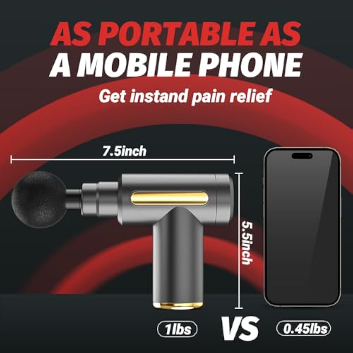 Fascial Massage Gun Vibrating Quiet Electric Massager Gun with 4 Heads ...