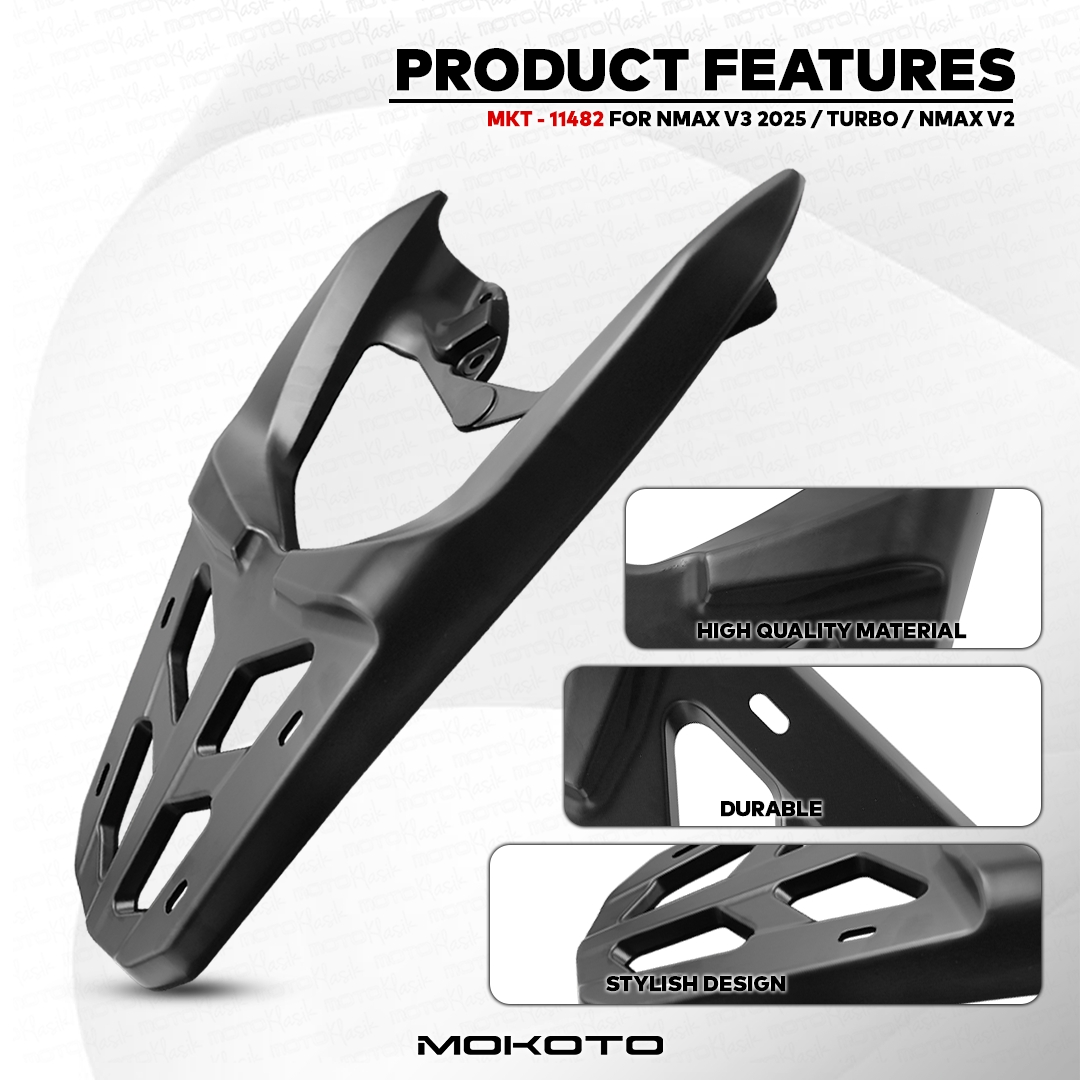 MOKOTO NMAX V3 2025/TURBO/ NMAX V2 TOP BOX BRACKET MKT-11482 BLACK ...