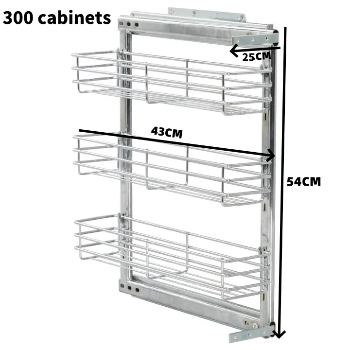 3 Layer Pull out Condiments organizers / spice racks 304 stainless ...