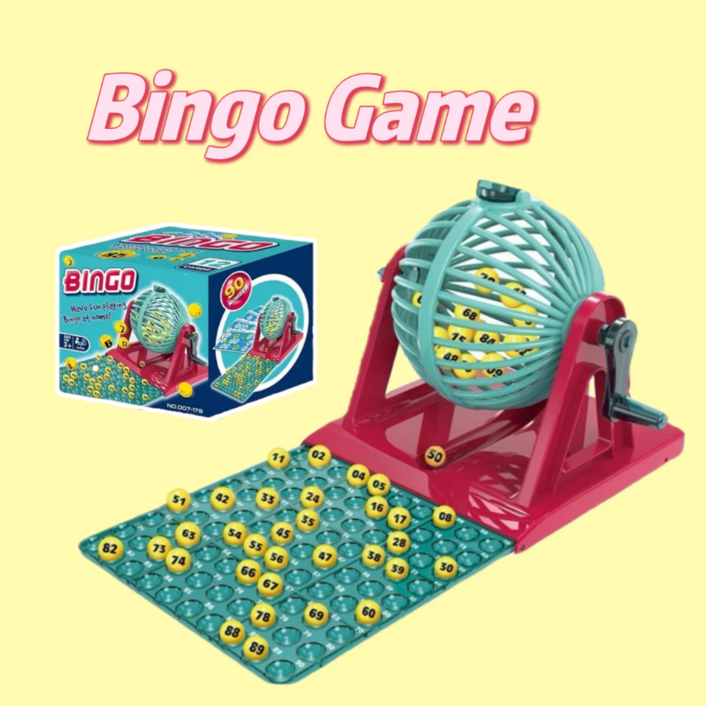 【COD】Bingo Game Set Bingo Lotto Lottery Family Cage Balls Cards ...