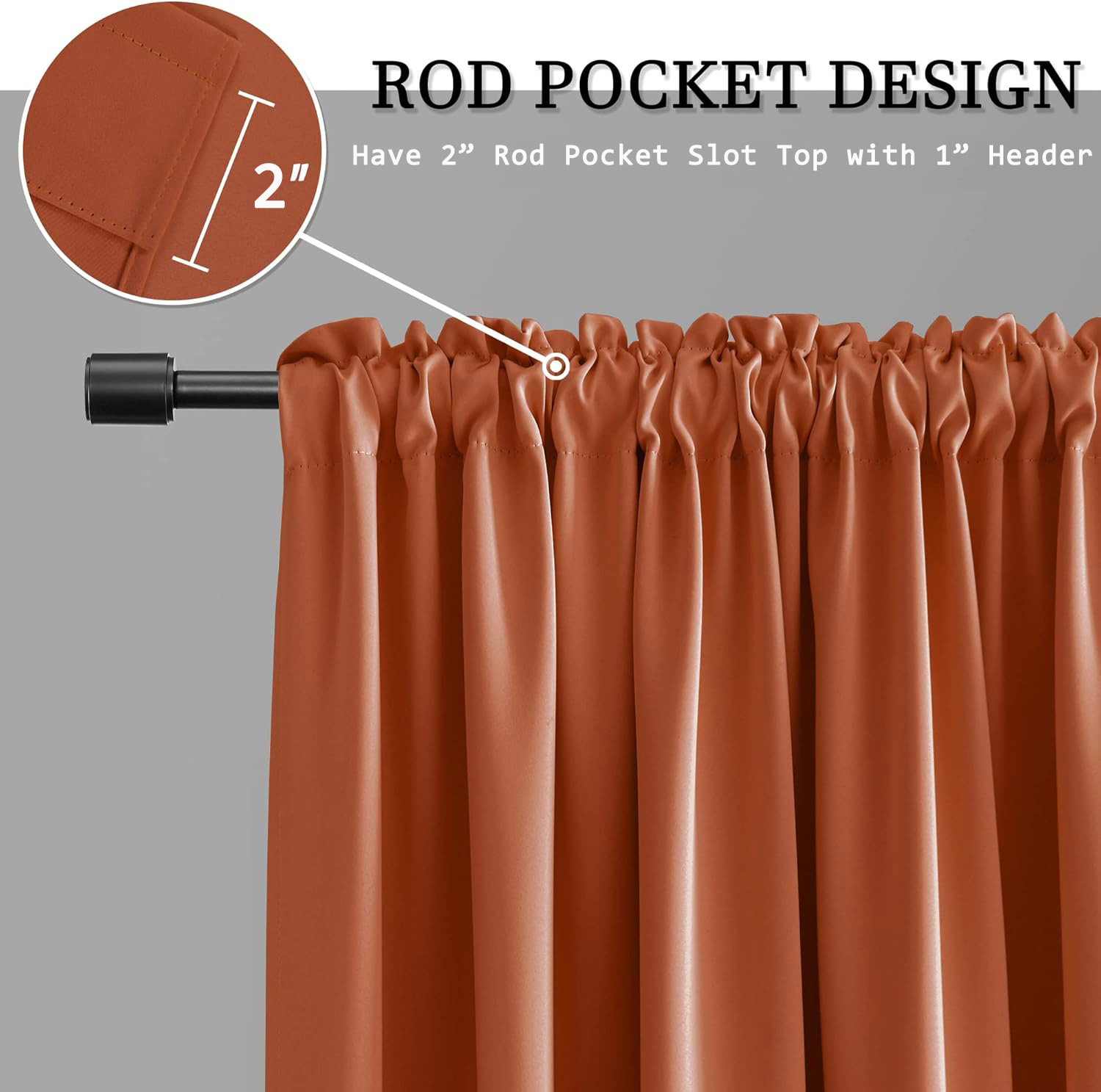 6ft - 7ft Height Katrina Fabric Curtain – Rod Pocket Top, Aesthetic ...
