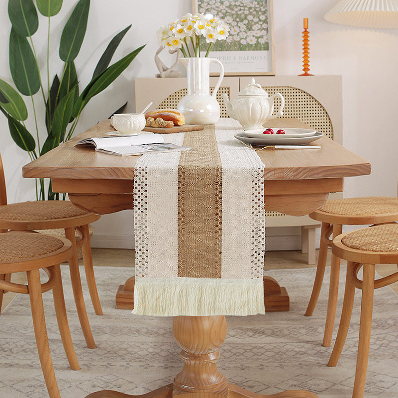 Table Runner Cotton Linen Vintage Style Table Cloth Minimalist Home ...