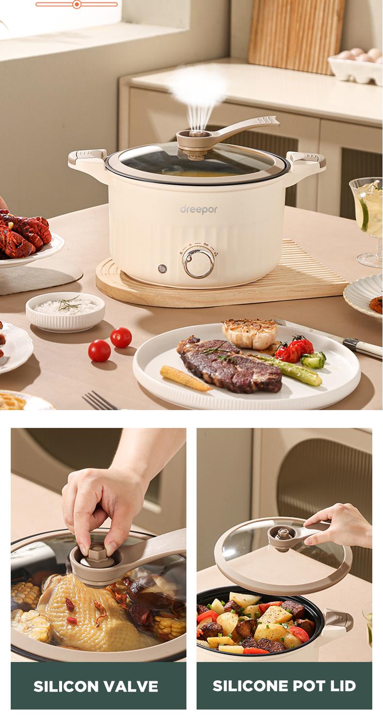 Dreepor Mini Pressure Cooker Household Explosion Proof Electric ...