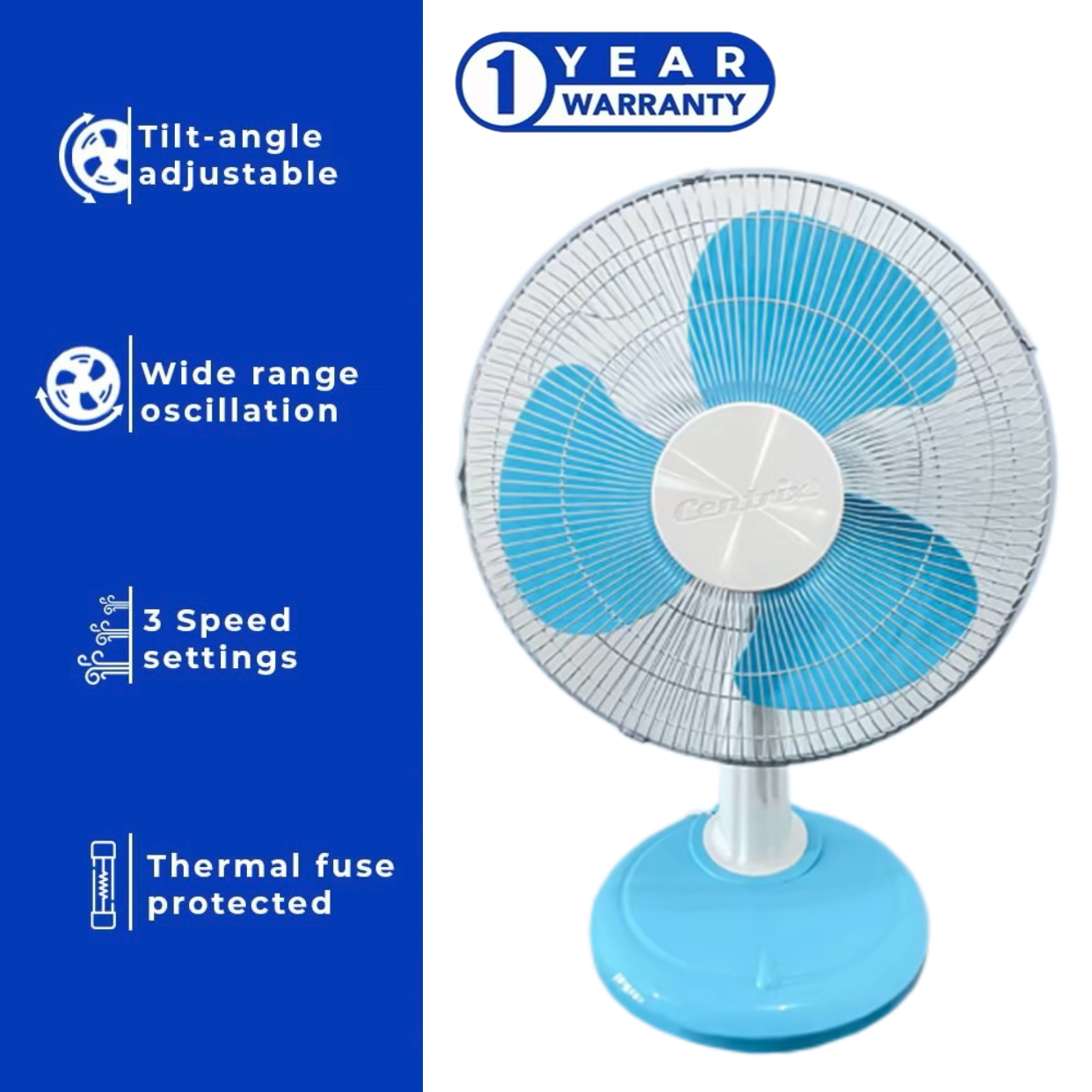 COD Centrix 16'' Desk Fan BUY-1 TAKE-1 3-Speed Strong Wind 1Year ...