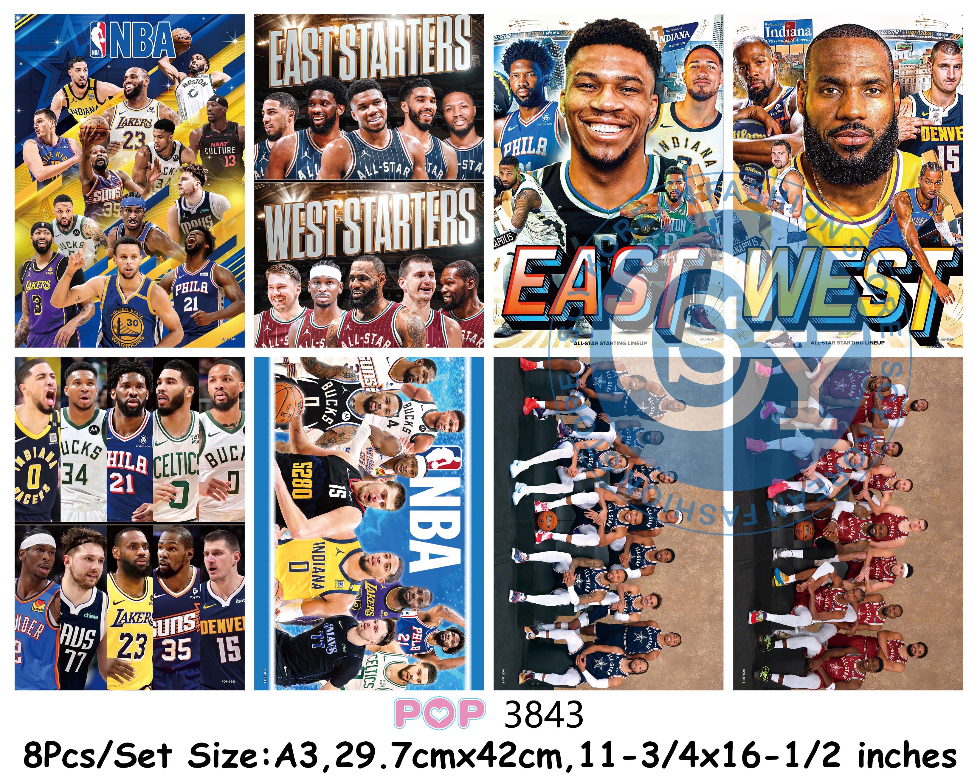 NBA All star Poster 8Pcs/set A3 Size | Shopee Philippines