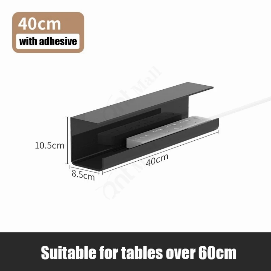 Under Desk Cable Management Under Table Cable Tray No-Drill Cord ...