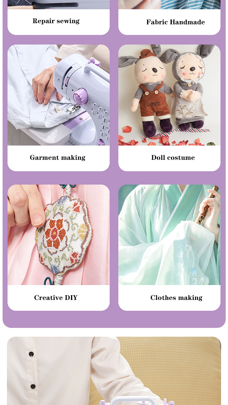 【ALL FLYING】Portable 505A Sewing Machine Electric Household 12 Stitches ...