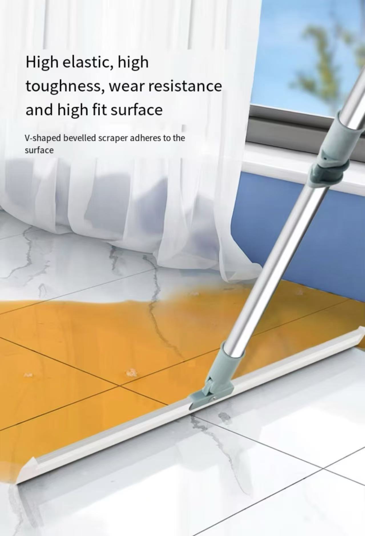 Floor Window Wiper Scraper 180 Degrees Rotatable Hand Push Mop Sweeper ...