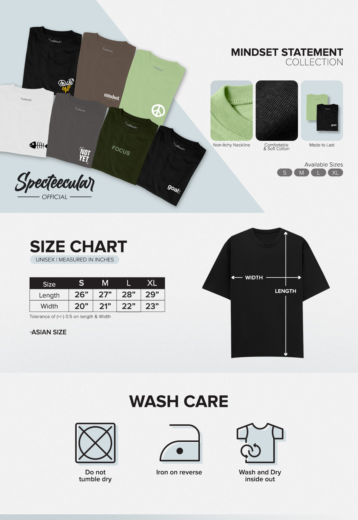Specteecular Mindset Statement Oversized Shirt Men Womens Tshirt Tops ...