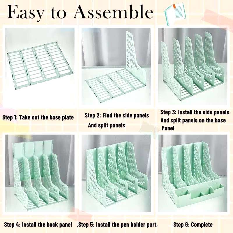 Four layer File Data Storage Rack with Pen Holder plastic file rack ...