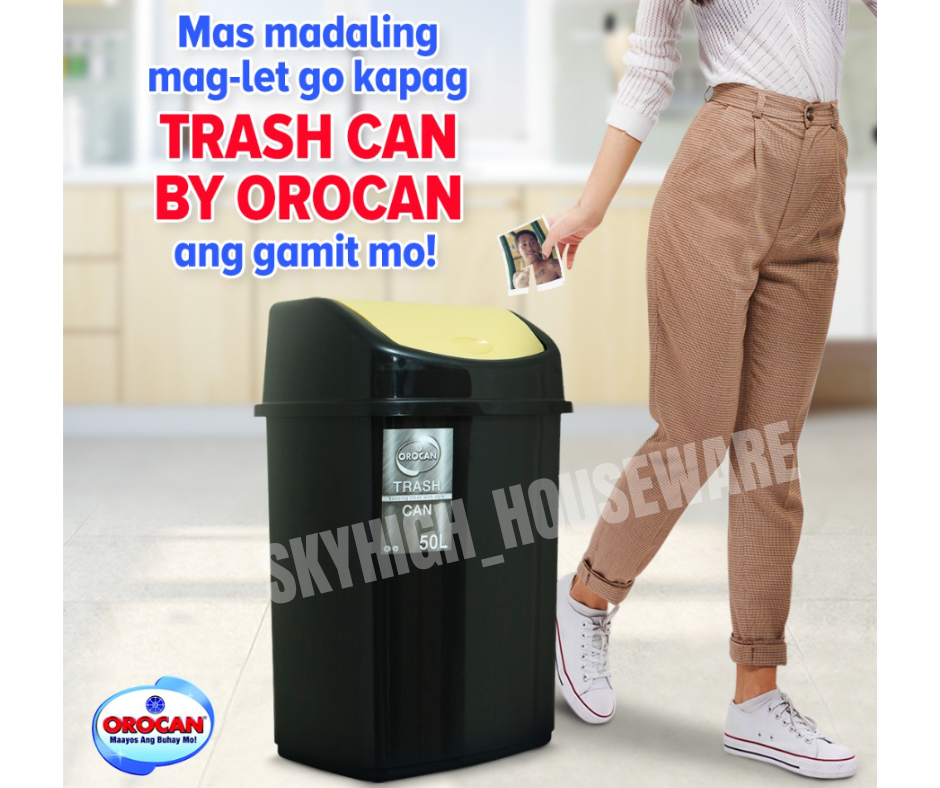 50L Orocan Trashcan Swing Cover / Trash Can / Waste Disposal (RANDOM ...