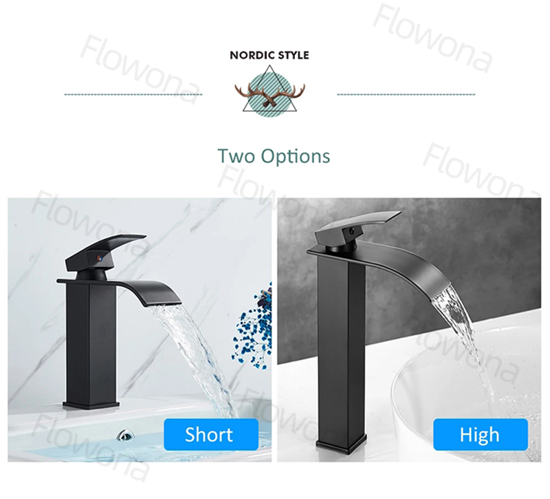 Black Faucet with Hose for Bathroom Lababo – Matte Sink Faucet Hot Cold ...