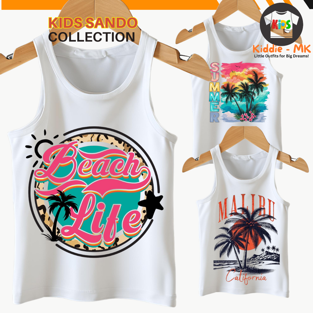 3 Pieces Kids Sando for Boys Clothes Assorted Cute Cool Summer Beach ...