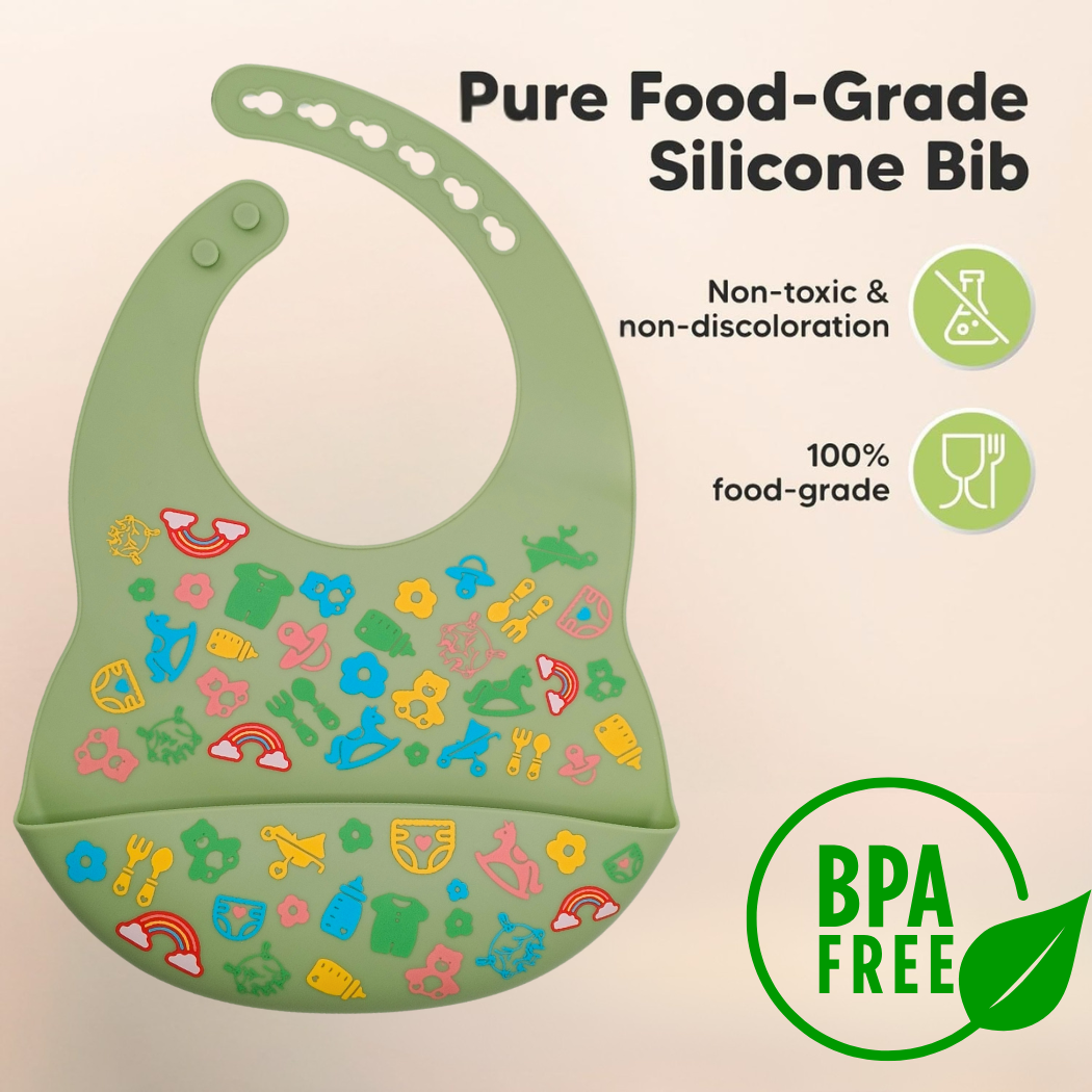 Yoji Baby 1pc Own-Designed Silicone Bib Food Catcher BPA-Free ...