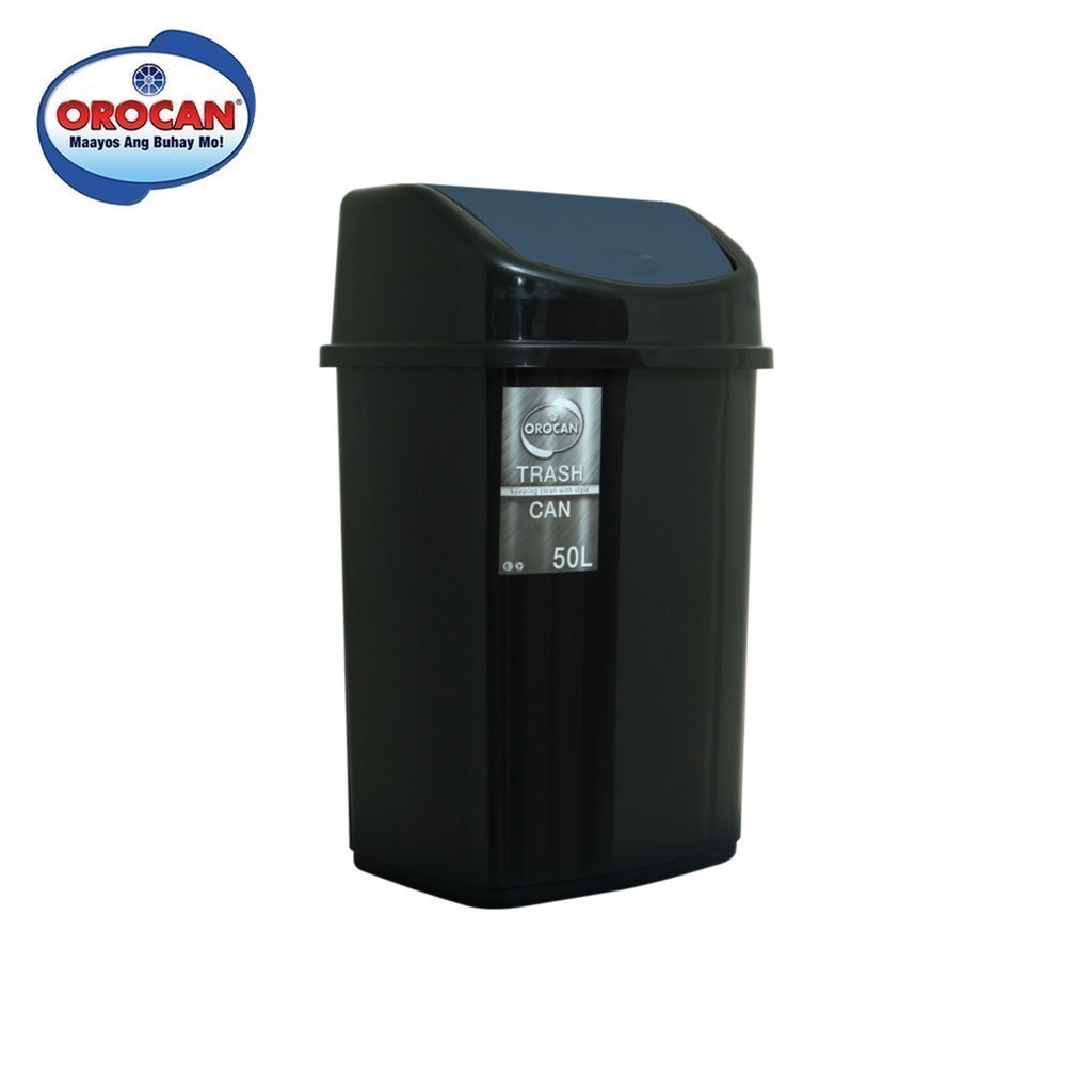 OROCAN PLASTIC TRASH CAN 50L/25L/15L/11L/8L/5 LITERS WITH SWING COVER ...