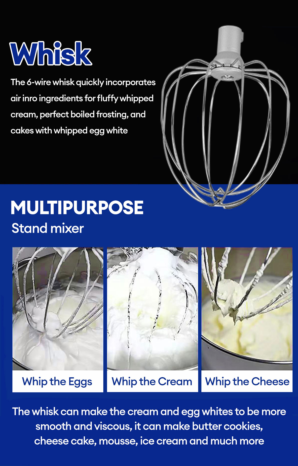 Sonifer 5L Stand Mixer 1200W Electric Mixer Classic Mixer With 304 ...