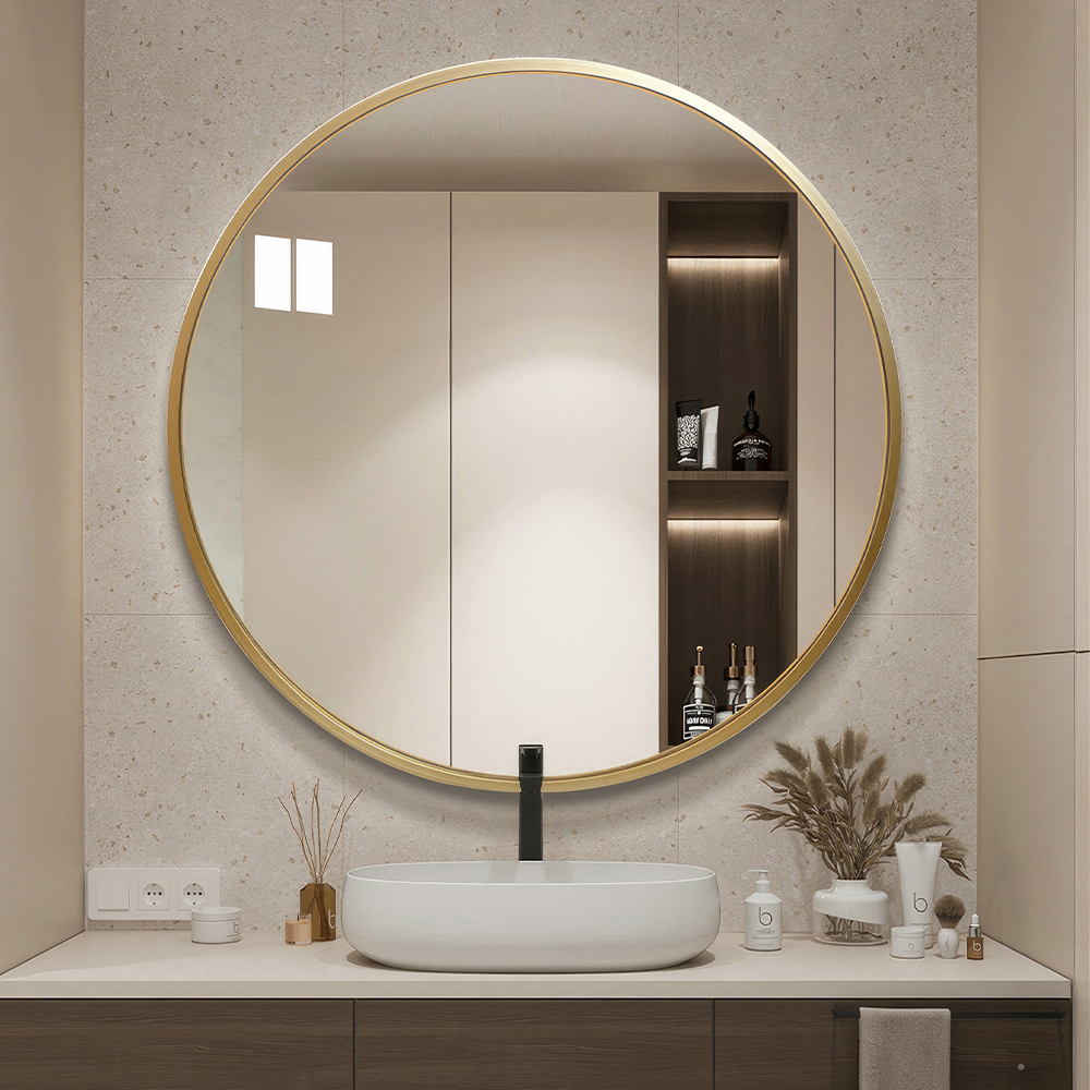 Bathroom Round Mirror With Frame Wall Decor Wall Hanging cr Mirrow For ...