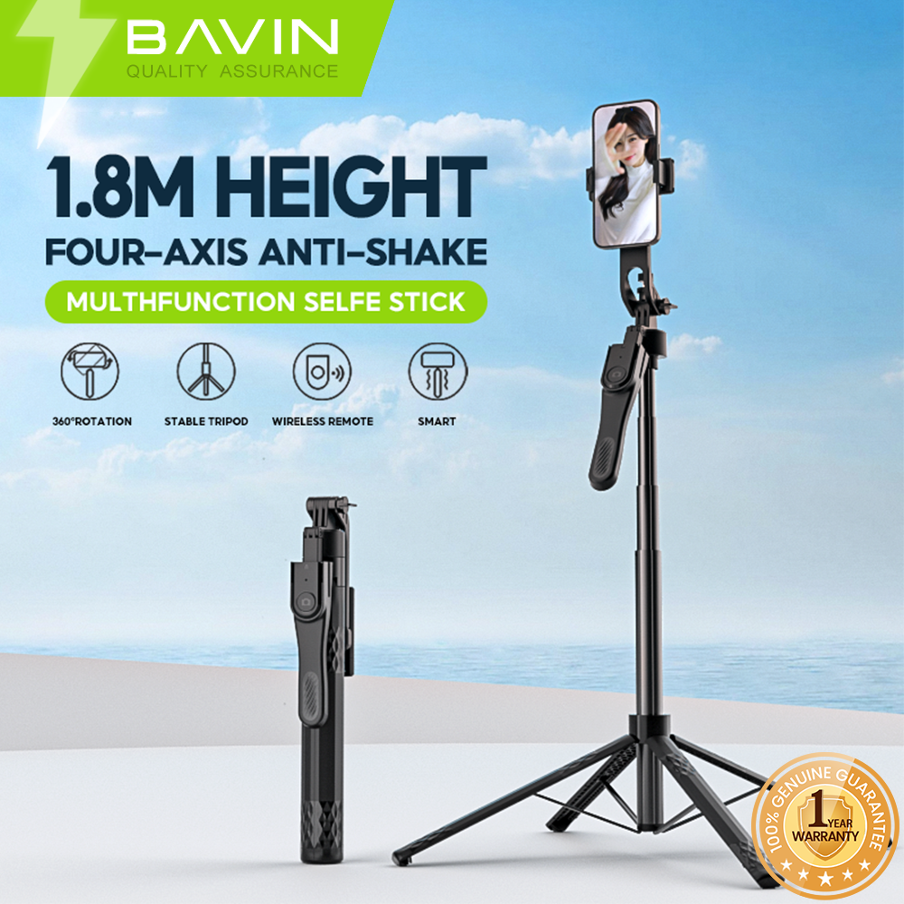 BAVIN P16 Portable Multi-Functional Selfie Stick Tripod Stand 360 ...