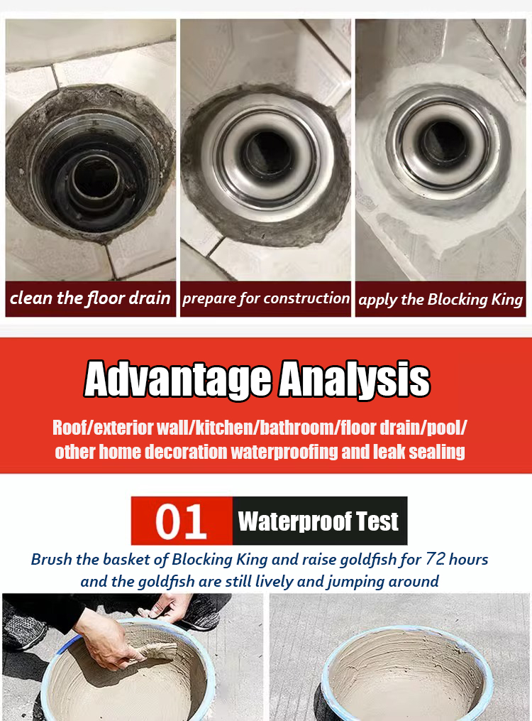 1KG Waterproof Cement Quickly Dry for Wall Pipeline Roof Using Special ...