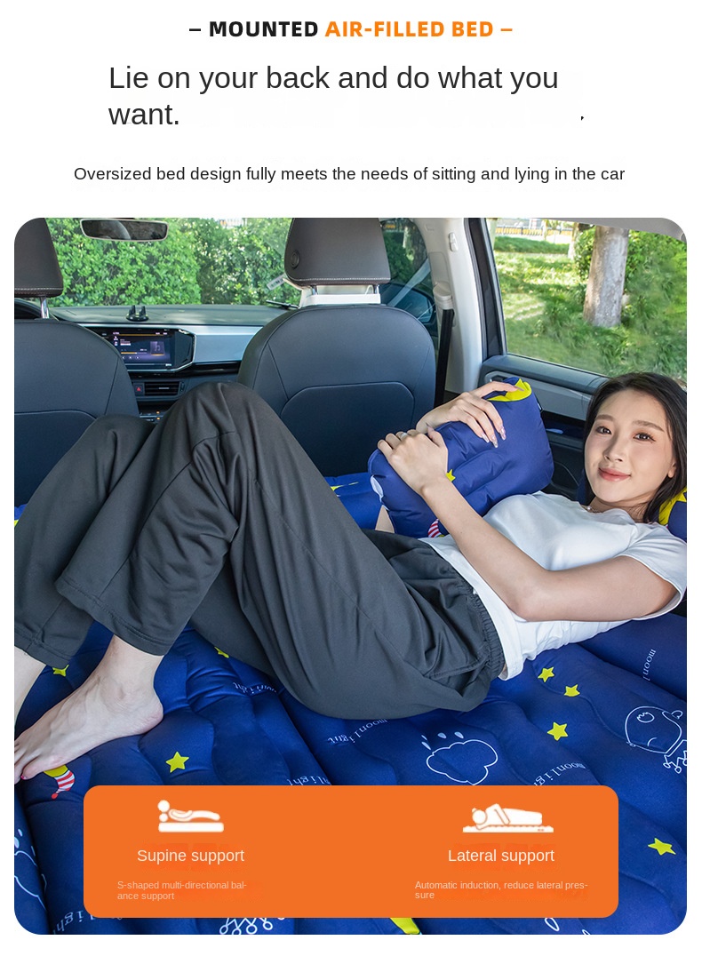 SUV Car inflatable bed Inflatable bed Trunk sleeping pad Car travel bed ...