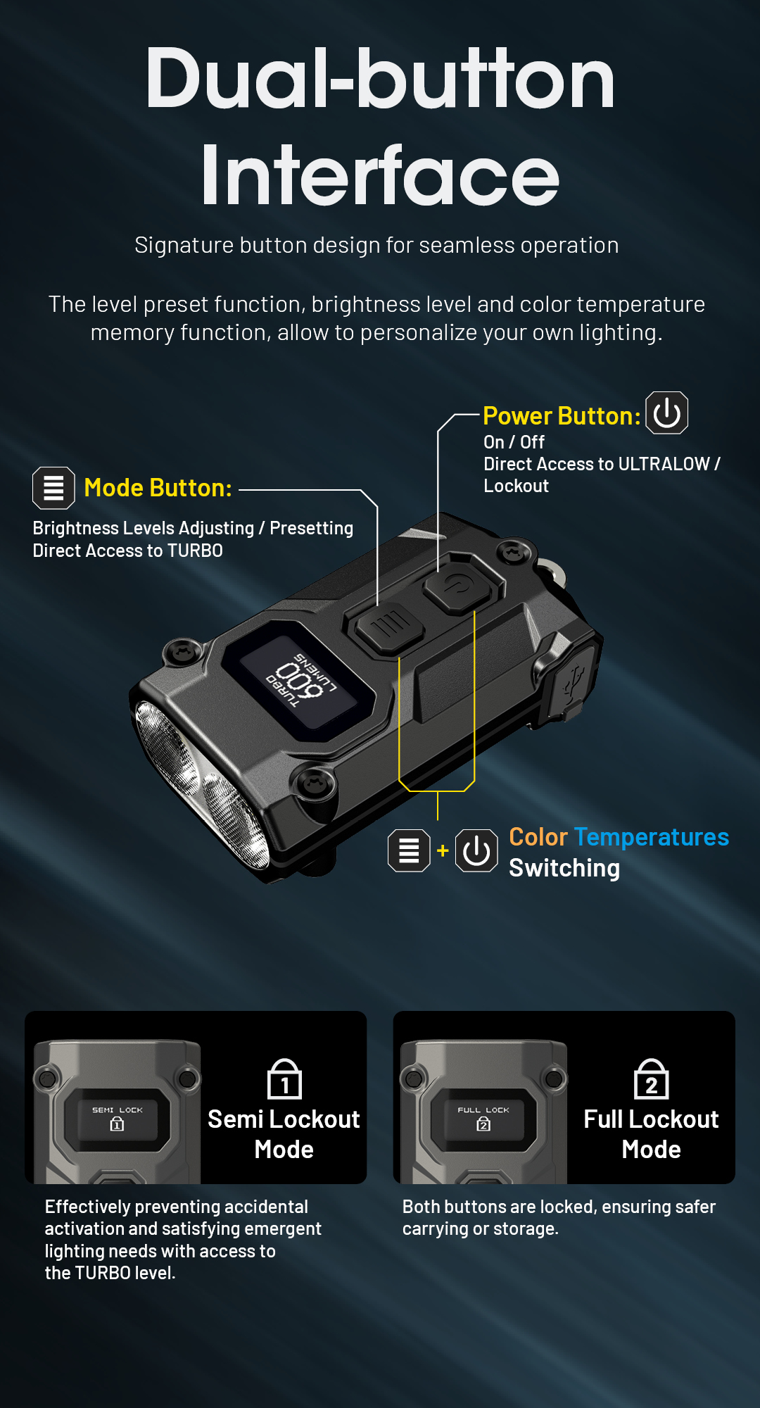 Nitecore Tini3 Keychain Flashlight - 600 Lumens - OLED Display - USB-C ...