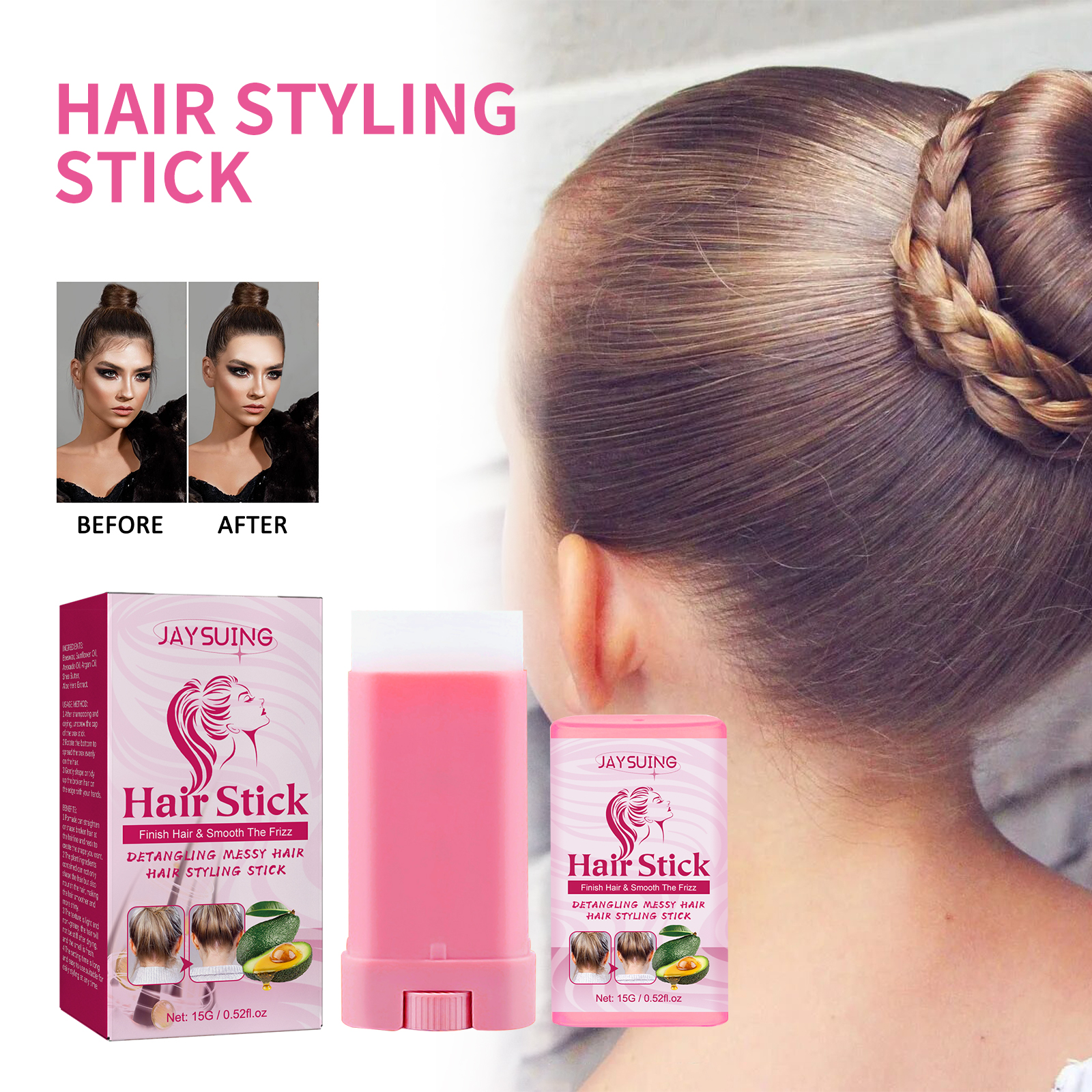 JAYSUING Hair Wax Stick for Smooth and Strong Styling with Long-Lasting ...