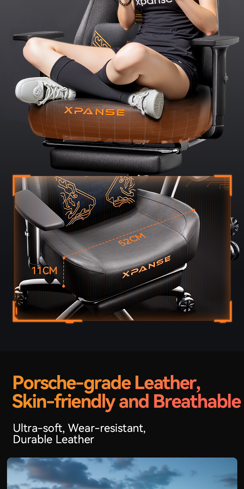 Xpanse Tiger Stripe Gaming Office Chair Ergonomic Computer Study Chair ...