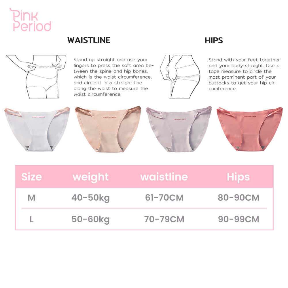 Pink Period Ice Silk Panty for women Sexy Seamless Belt Briefs Thin ...