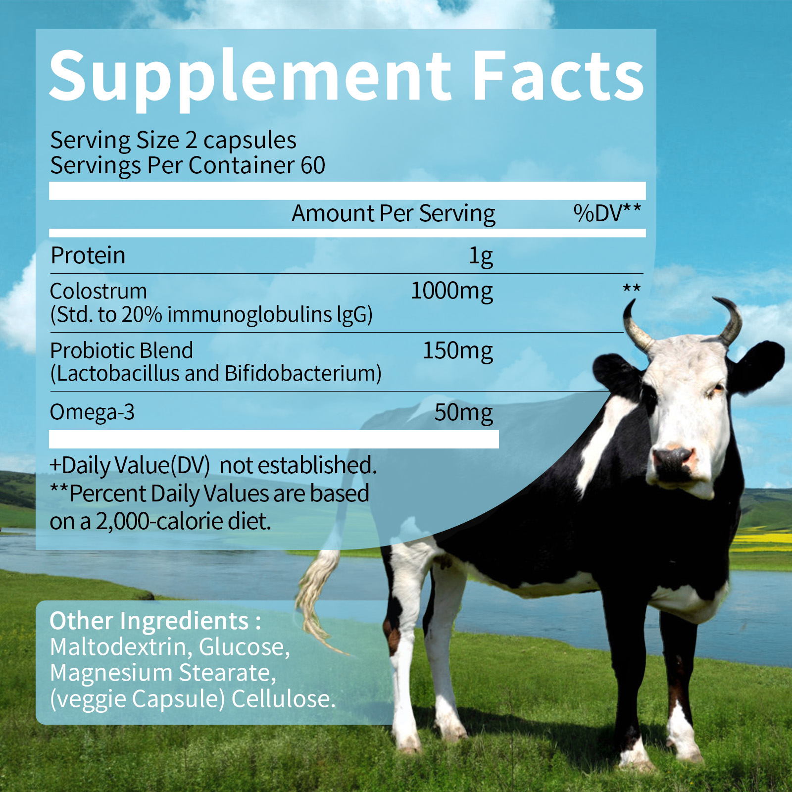 Enhance immunity Colostrum capsules Contains probiotics Support ...