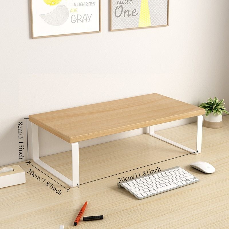 Wooden Monitor Holder Computer Screen Increased Shelf Desktop Monitor ...