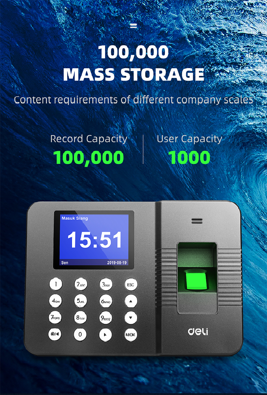 Deli 3960 Fingerprint Attendance Machine | Shopee Philippines