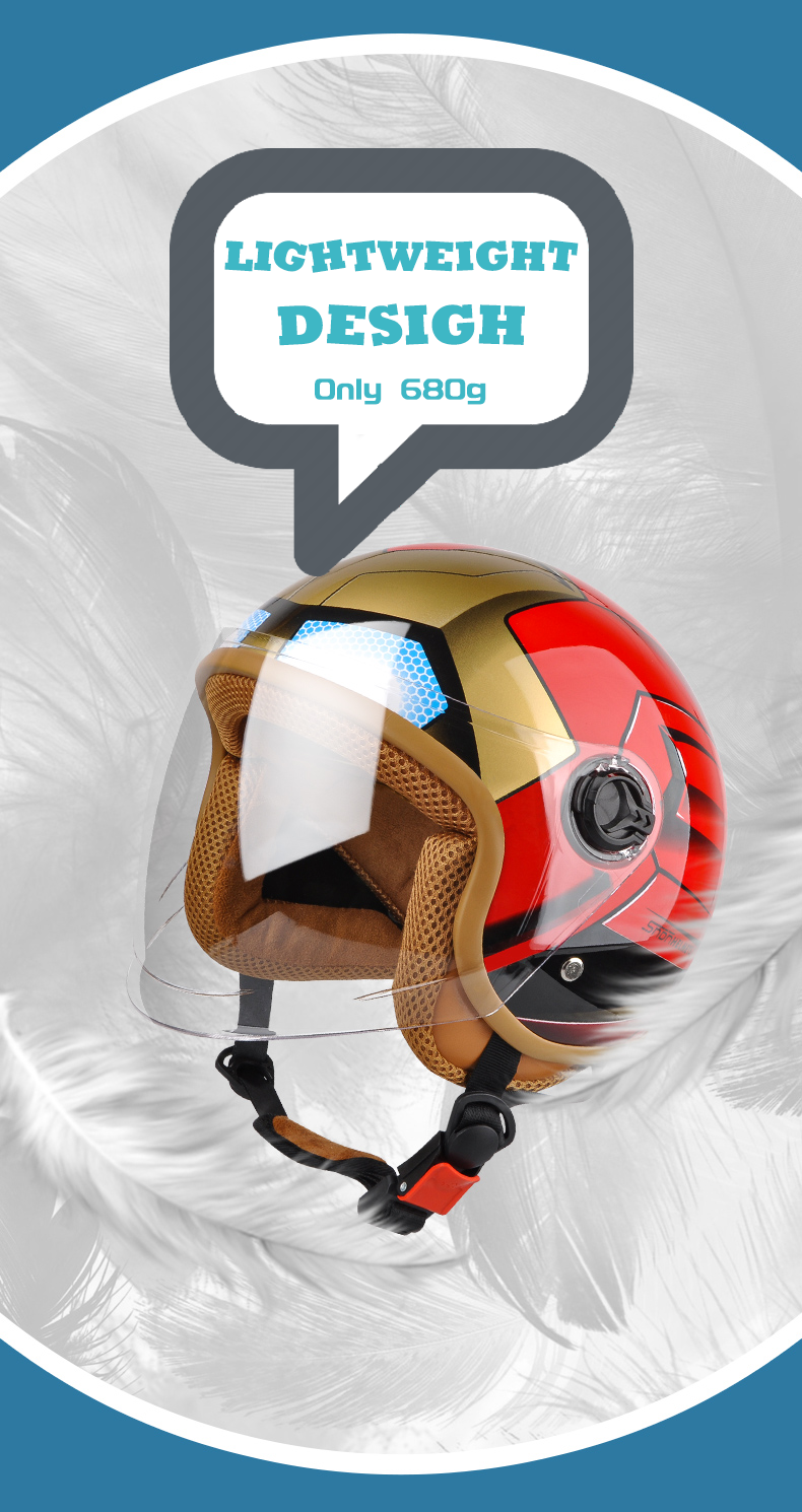 NEVA Kd-40 Helmet For Kids 3 Patterns Motorcycle 4 To 12 Years Old Half ...