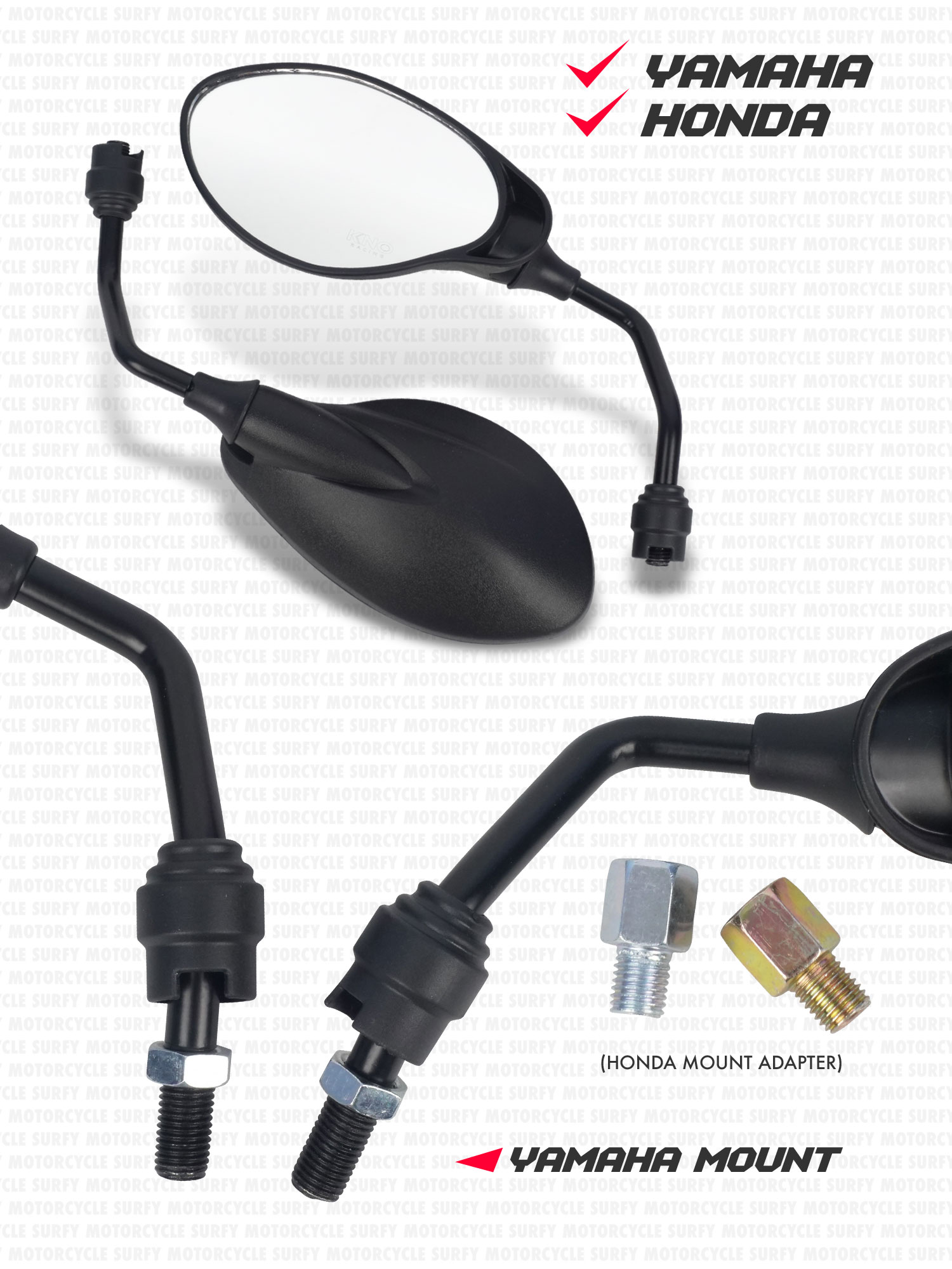 KNO YAMAHA Y125ZR Design Side Mirror Bend Stem HD Clear Lens Walang ...
