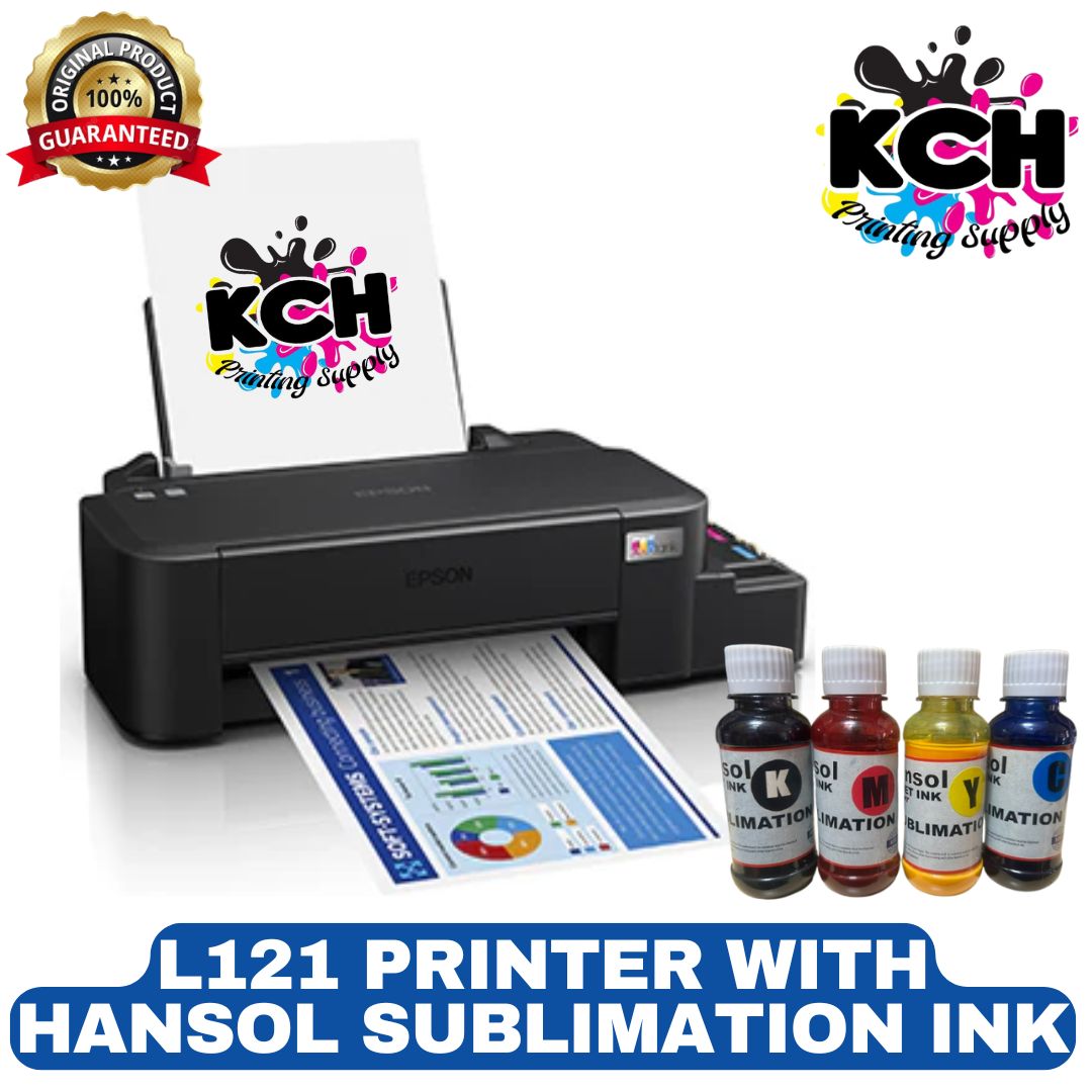 EcoTank L121 Ink Tank Printer with Bundle Hansol Sublimation Ink Set ...