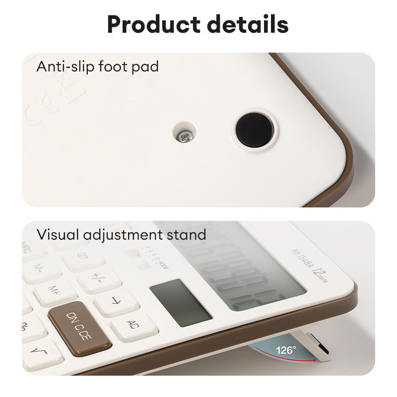 Deli 12 Digits Desktop Calculator Button Battery Solar Energy Power ...