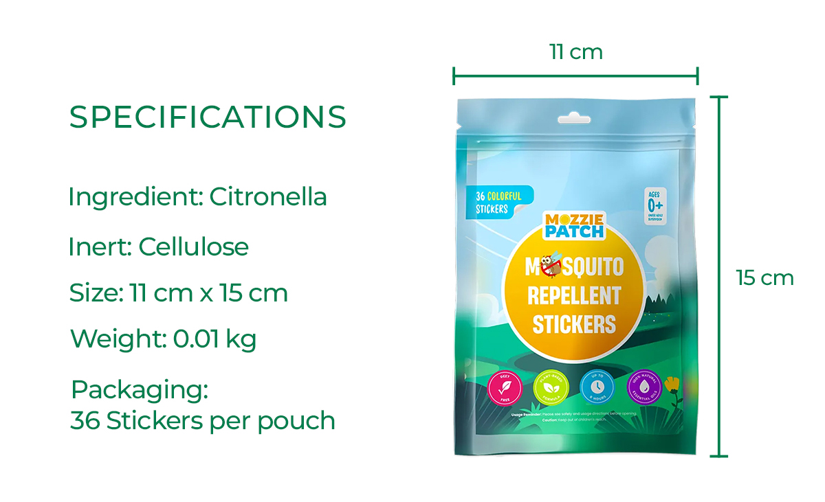 MOZZIE PATCH® Mosquito Repellent Stickers – 8-Hour Protection for Kids ...
