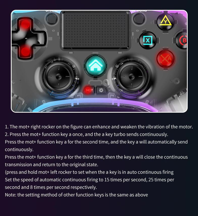P05 6-Axis Gyroscope Transparent Wireless Joystick Gamepad Game ...