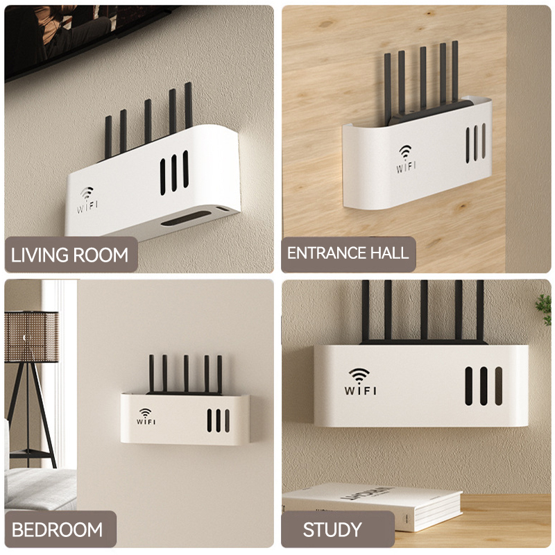 Wifi Router Shelf Set-top Box Rack TV Router Bracket Storage Box Wall ...