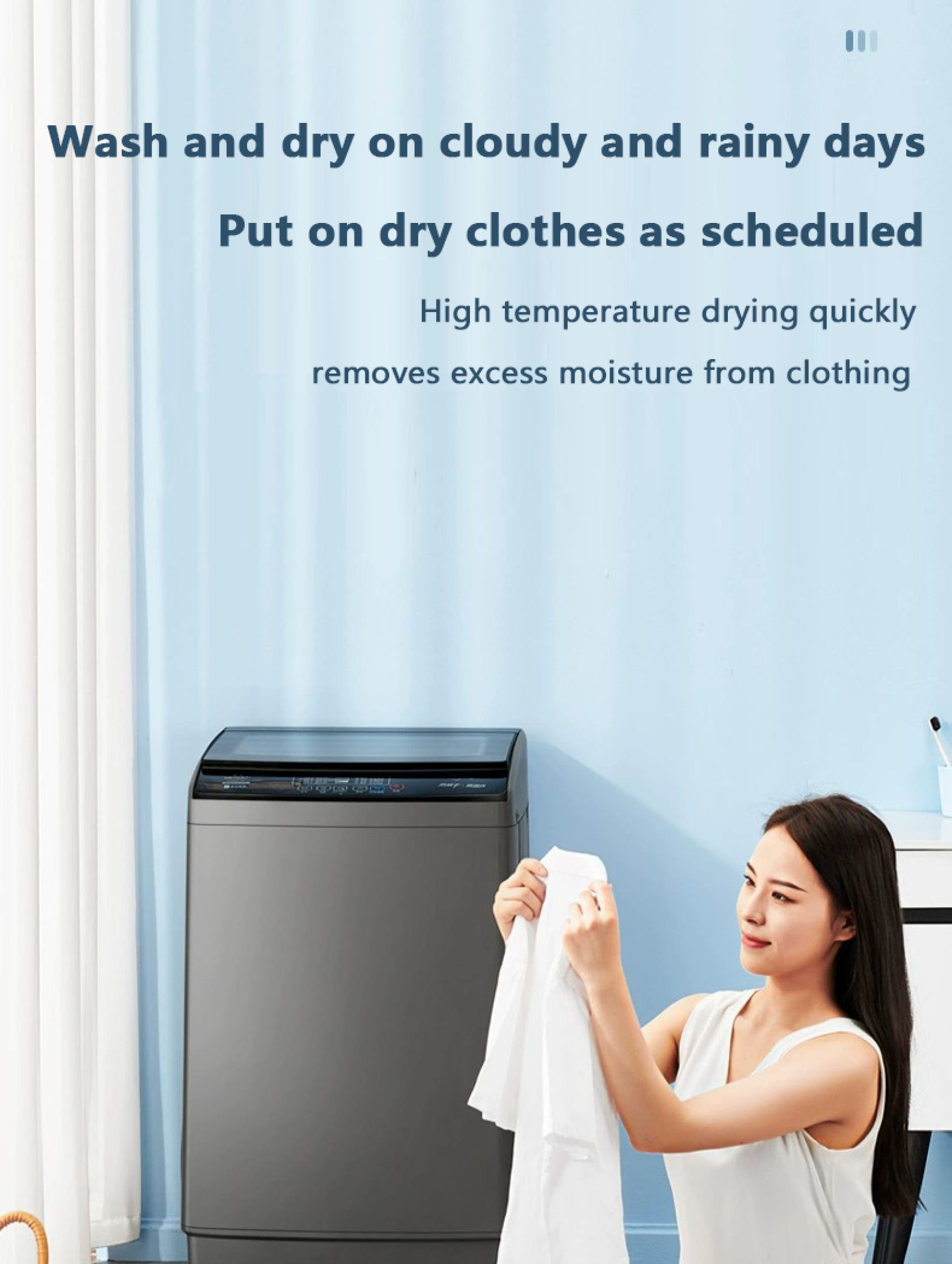 10KG Smart automatic washing machine intelligent blue light ...