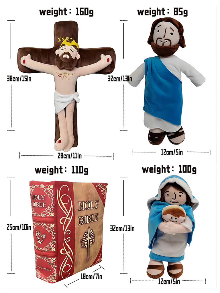 32cm Jesus plushie doll, Maria,Bible,cross, Christian children's gift ...
