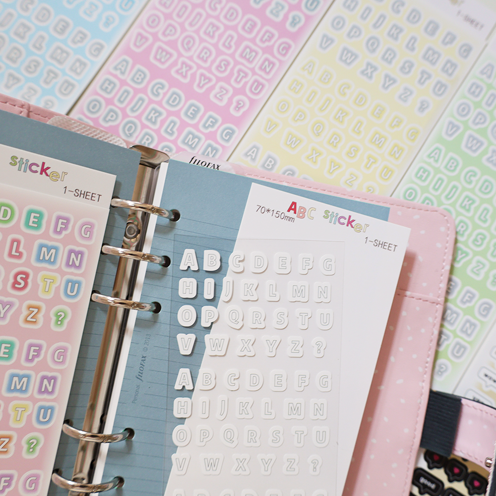 Gradient Alphabet Stickers Pre-Cut DIY Scrapbook & Kpop Journal ...