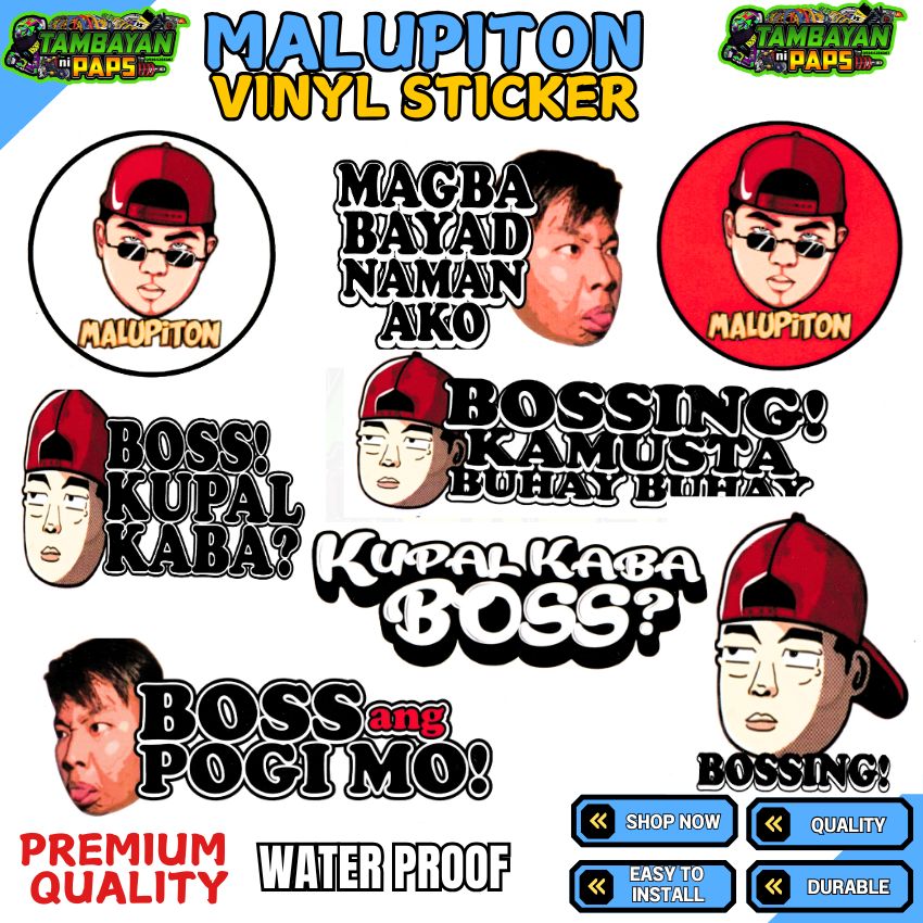 MALUPITON LAMINATED VINYL STICKERS PREMIUM QUALITY MOTORCYCLE/CAR/BIKE ...