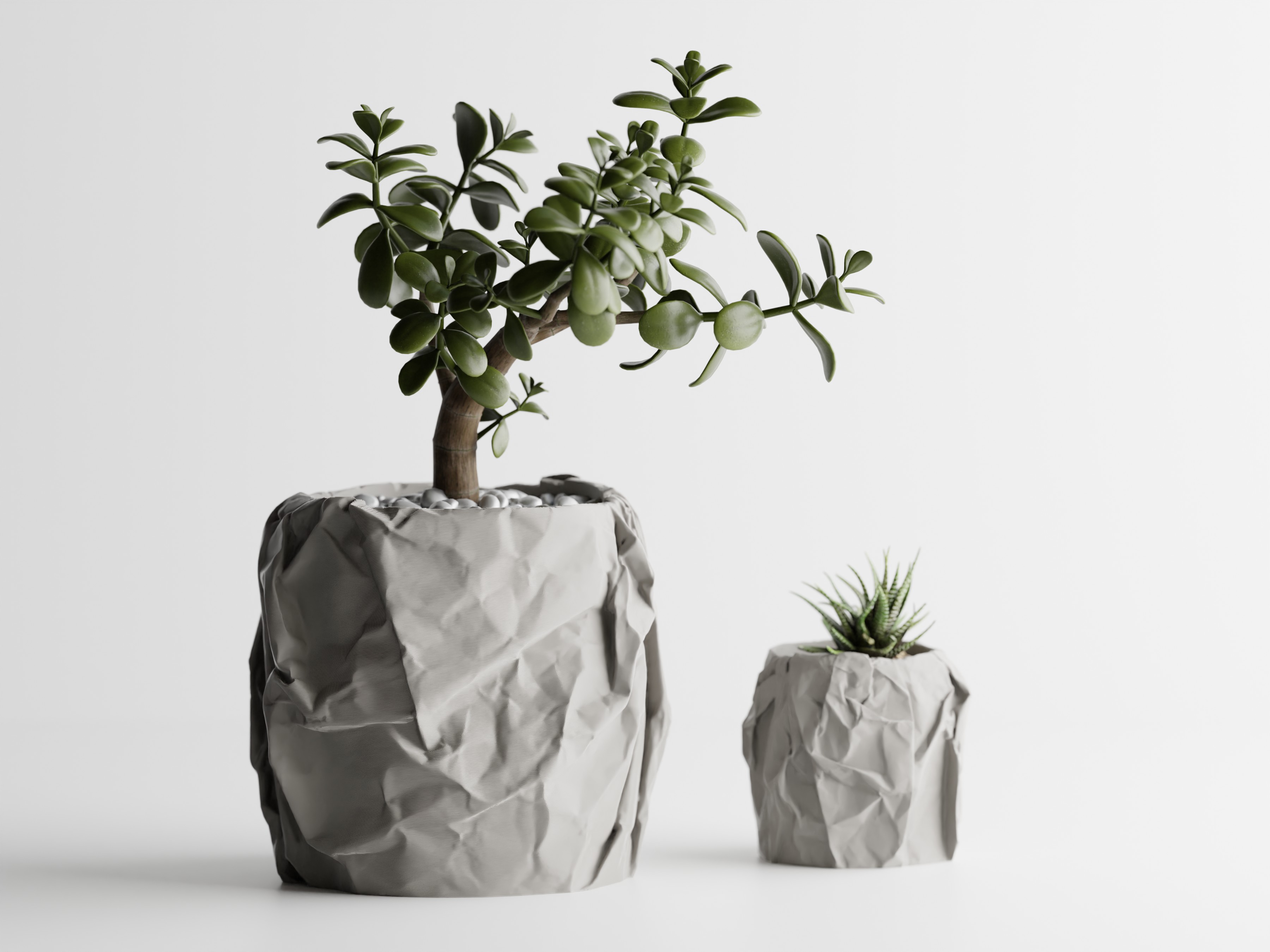 Crumpled Textured Plant Pot - Aesthetic Indoor Planter | 12cm / 8cm ...