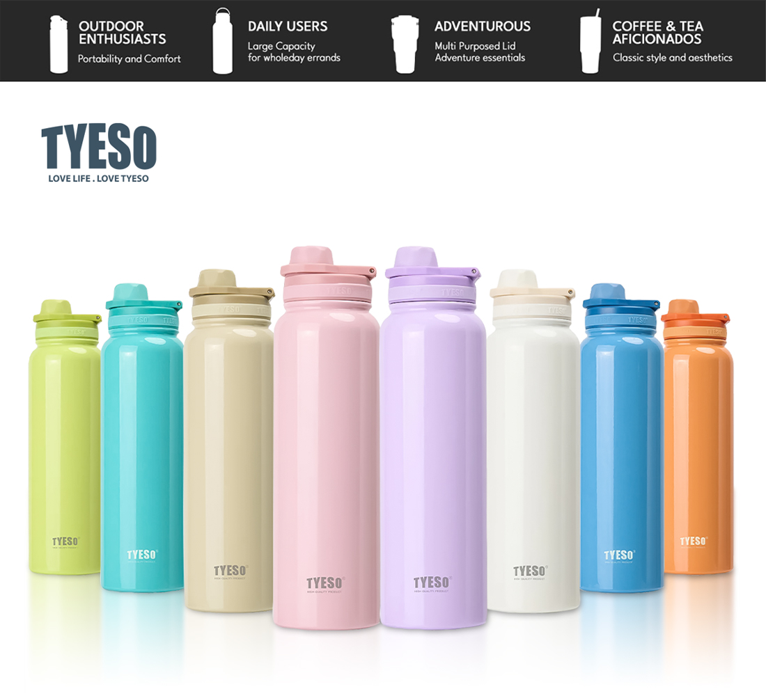 Tyeso 600ml/750ml/1050ml/1200ml Tumbler for hot and cold Glazed (Blue ...