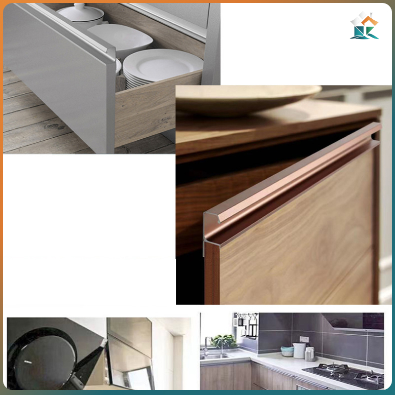 1.5M Long Aluminum Cabinet Door Knob F Type Handle Cabinet Door Handle ...