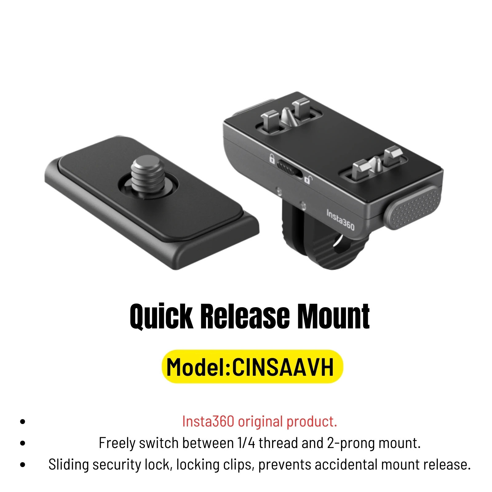 【New Version】Insta360 Quick Release Mount Magnetic 2.0 For Insta360 X4 ...