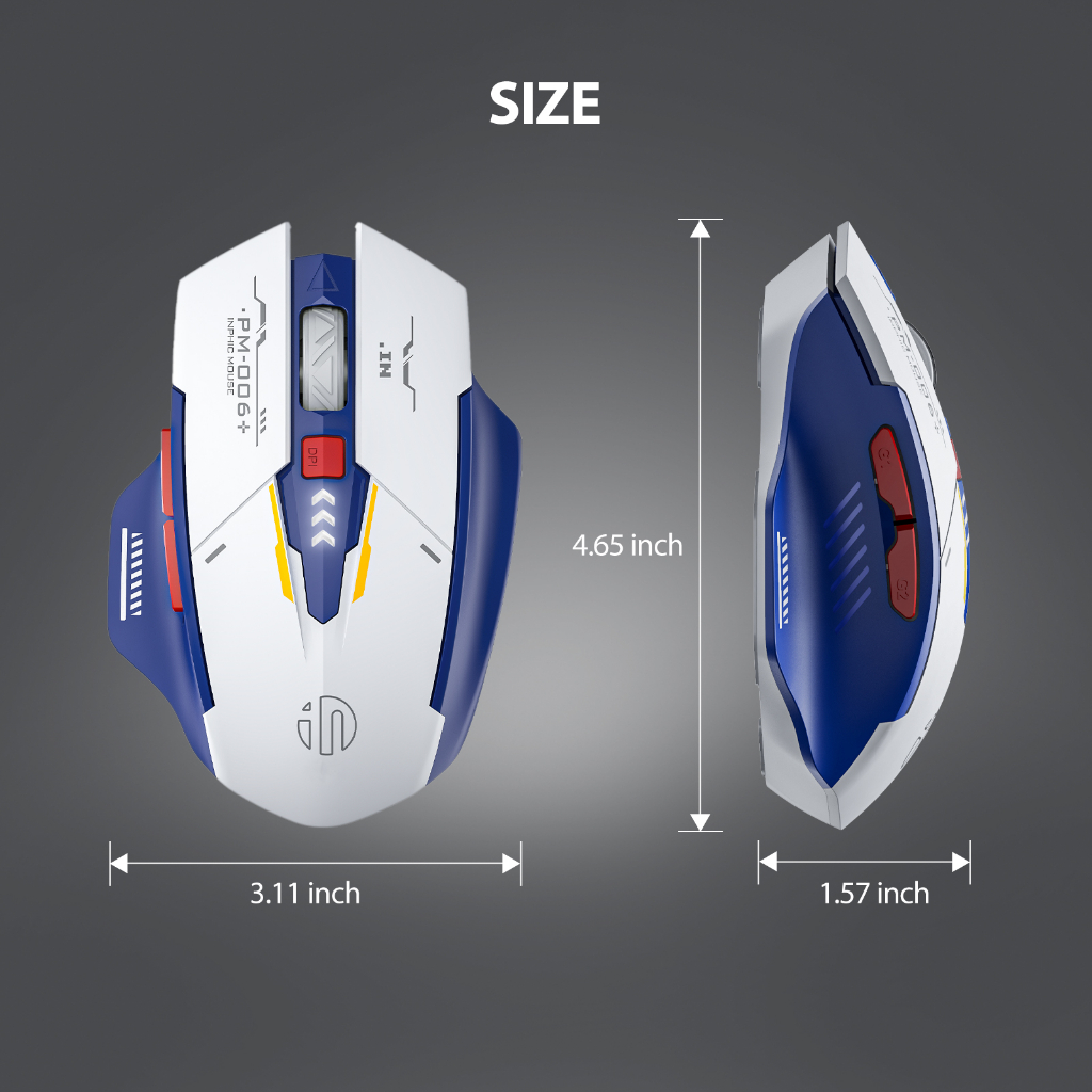 inphic F9 Wireless Mouse Rechargeable Sci-Fi Mecha Style Silent Clicks ...