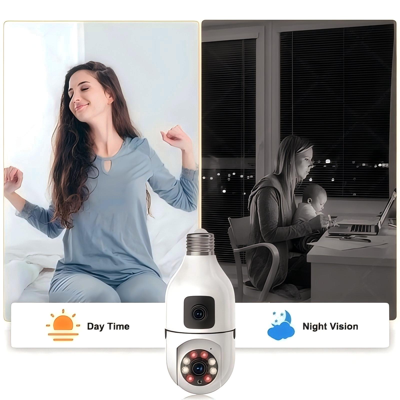 V380 PRO CCTV Bulb Camera Auto Tracking 1080P Night Vision Wireless ...